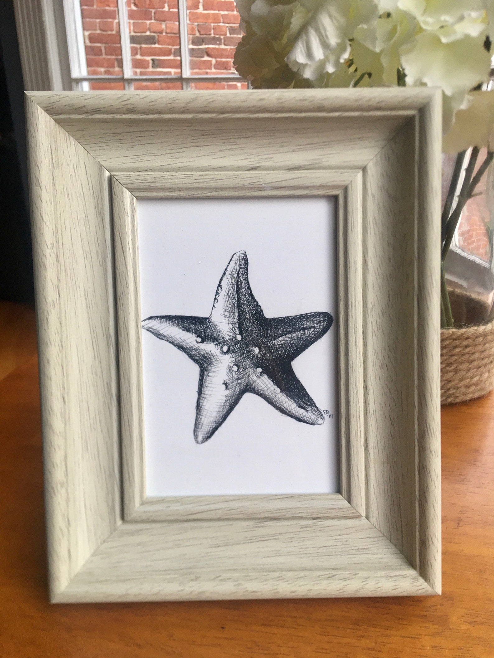 Starfish Pen Drawing Ink Art - Etsy
