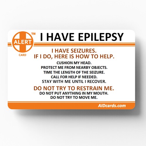 Epilepsy Medical Alert ID Card Pocket Wallet ID School Form - Etsy