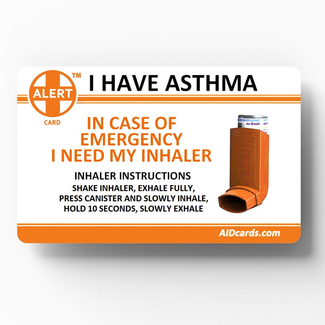 Asthma Allergy Allergy ID Card - Etsy