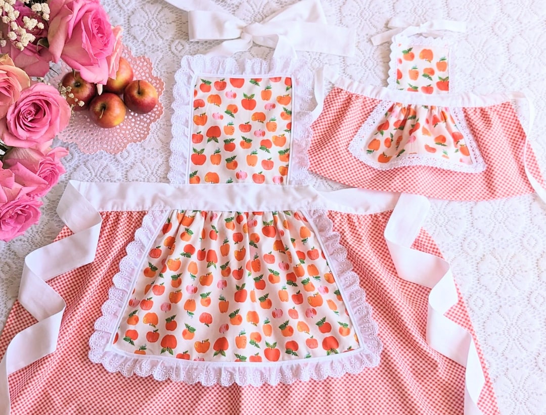 Apple Crisp Apron, Matching Apron, Afternoon Tea Apron, Apple Picking ...