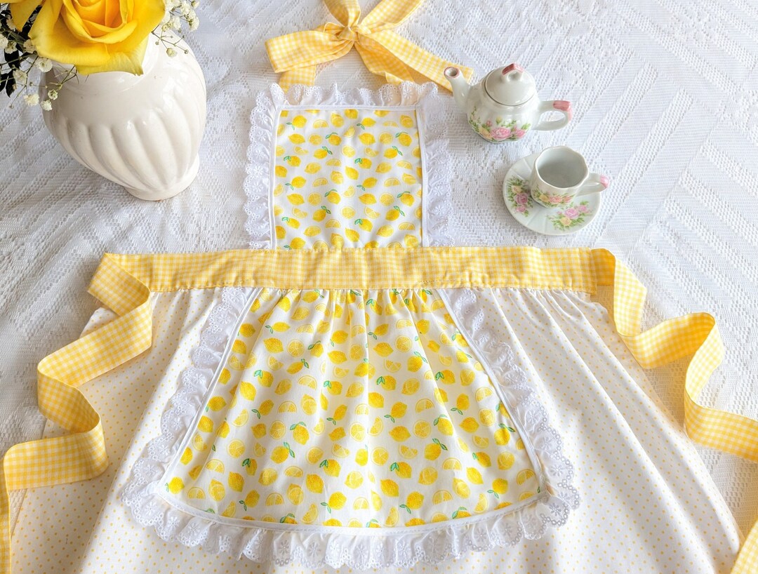 Girls Lemon Apron, Matching Apron, Lemonade, Mother's Day Gift - Etsy