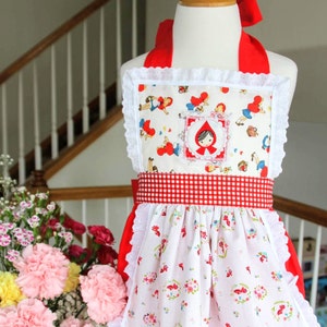 Kids Apron, Girl's Little Red Riding Hood Apron, Halloween Apron. - Etsy