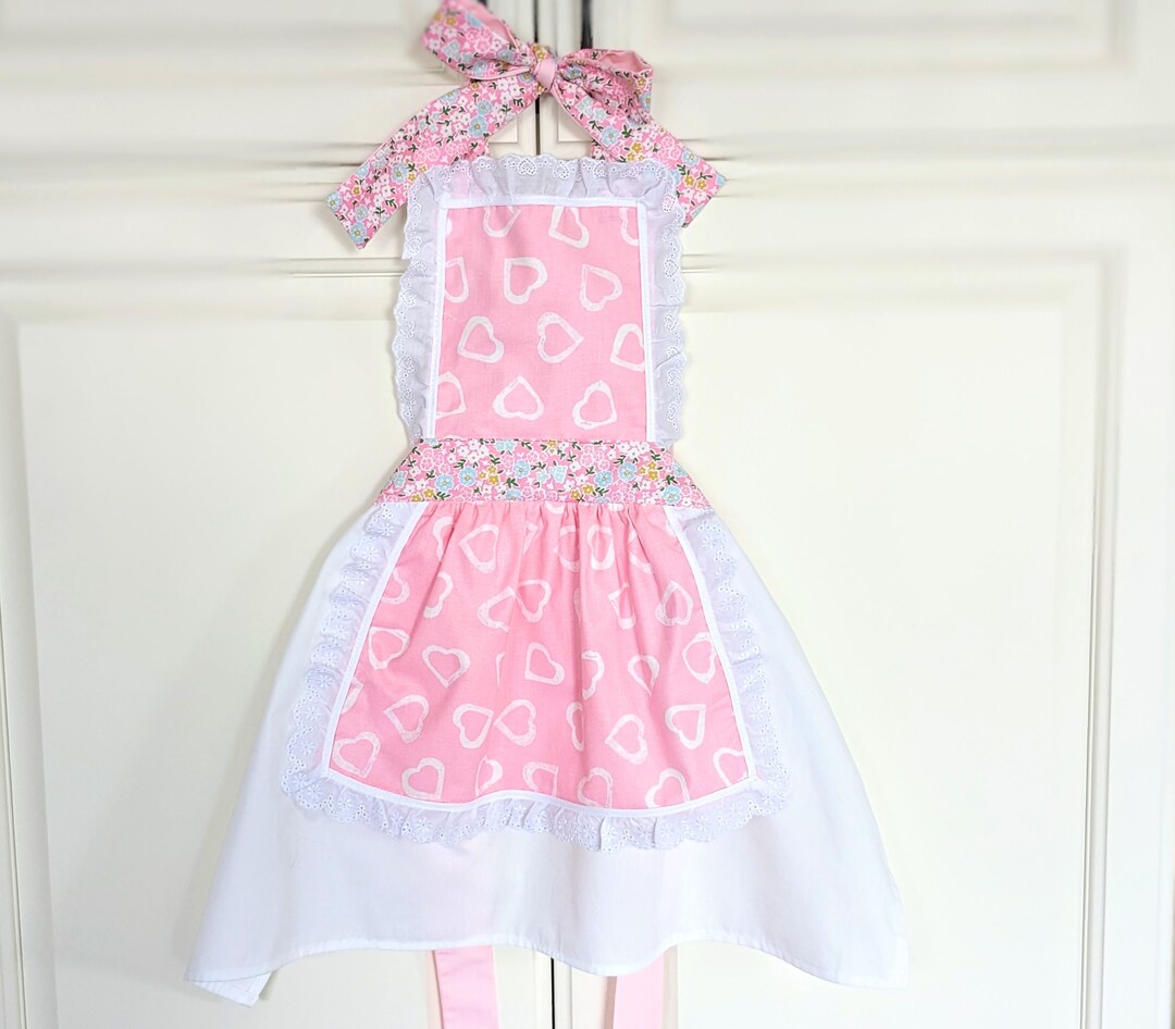 Pink and White Hearts Apron, Valentine's Apron, Mommy and Me Apron ...