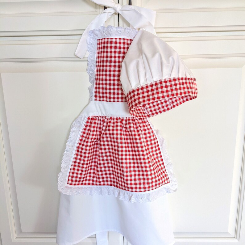 Girls Apron Christmas Apron Red Plaid Apron Kids Apron Red - Etsy
