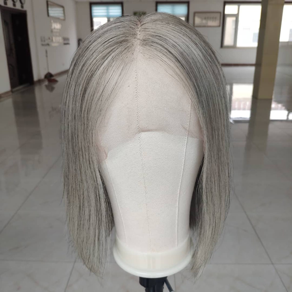 Pre Order Human Hair Wig Light Silver Grey Color Real Human Hair Wig - Etsy