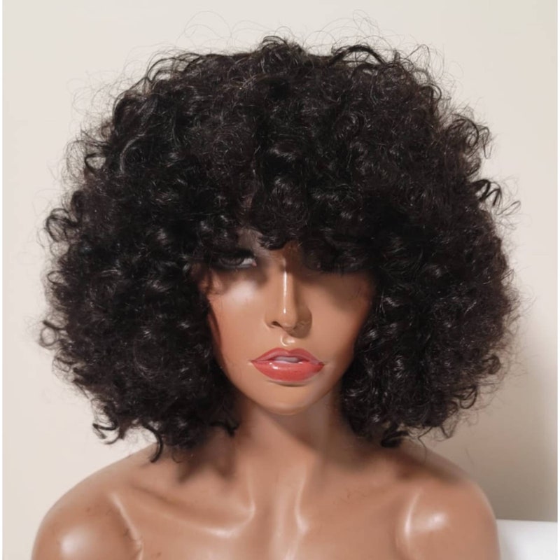 Afro Human Hair Wig for Black Women - Etsy