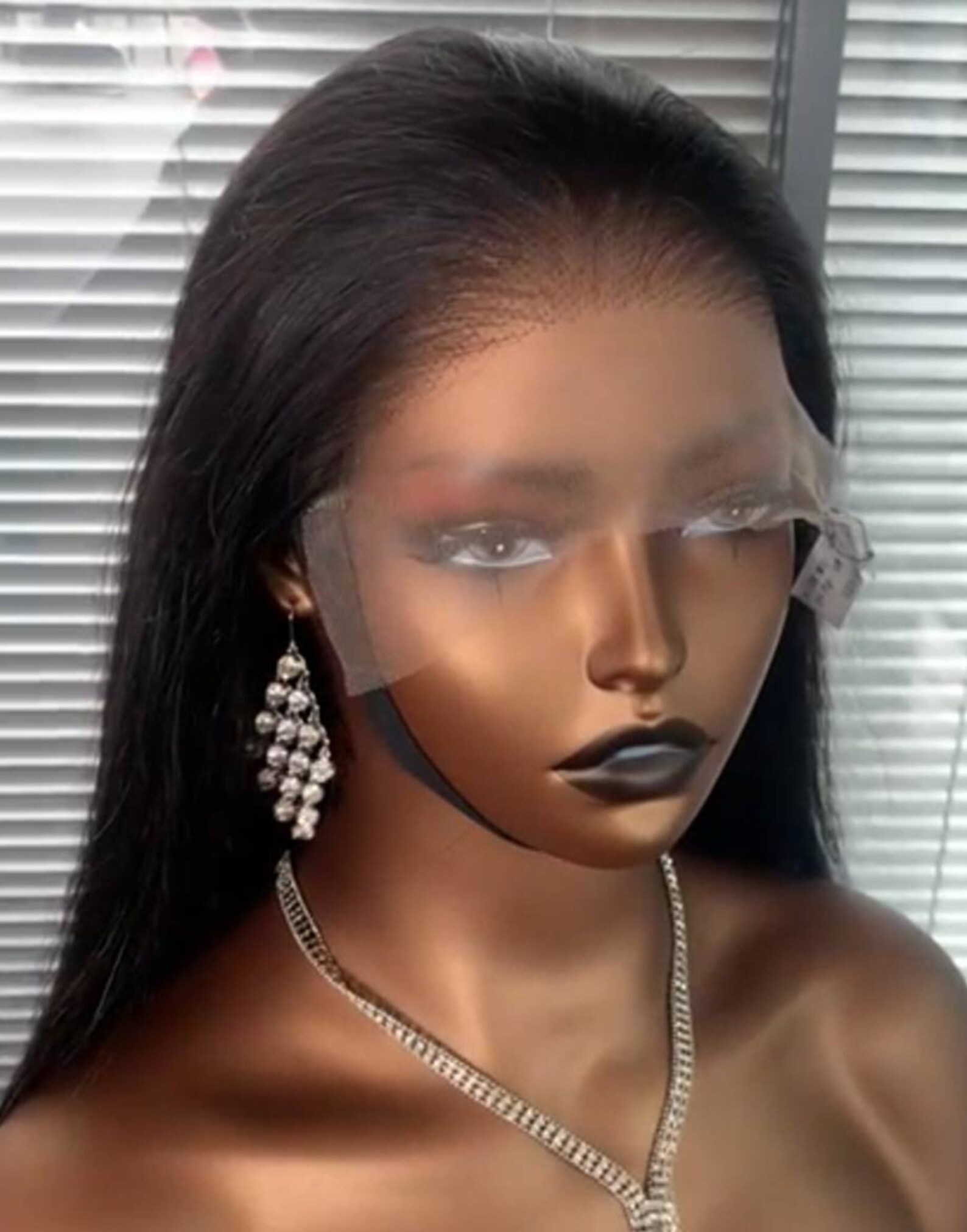 Hot Selling Human Hair Lace Front Wig Natural Black No Parting - Etsy