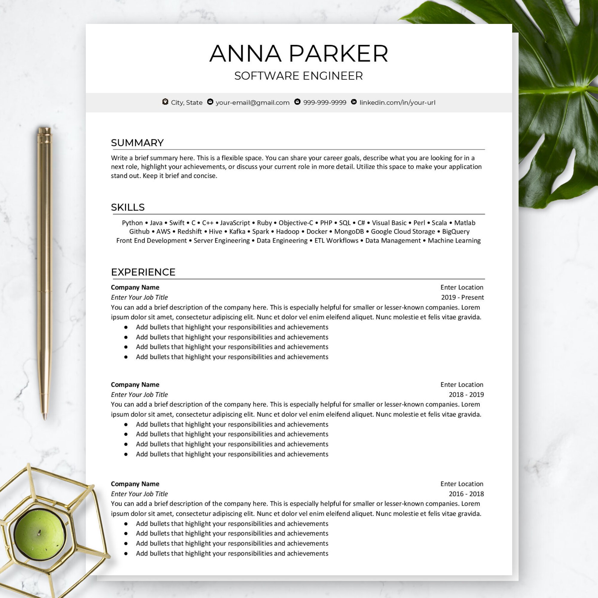 Minimalist Infographic Resume