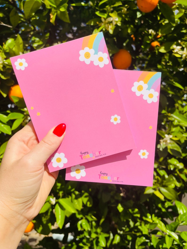 Rainbow Flower Notepad - Etsy