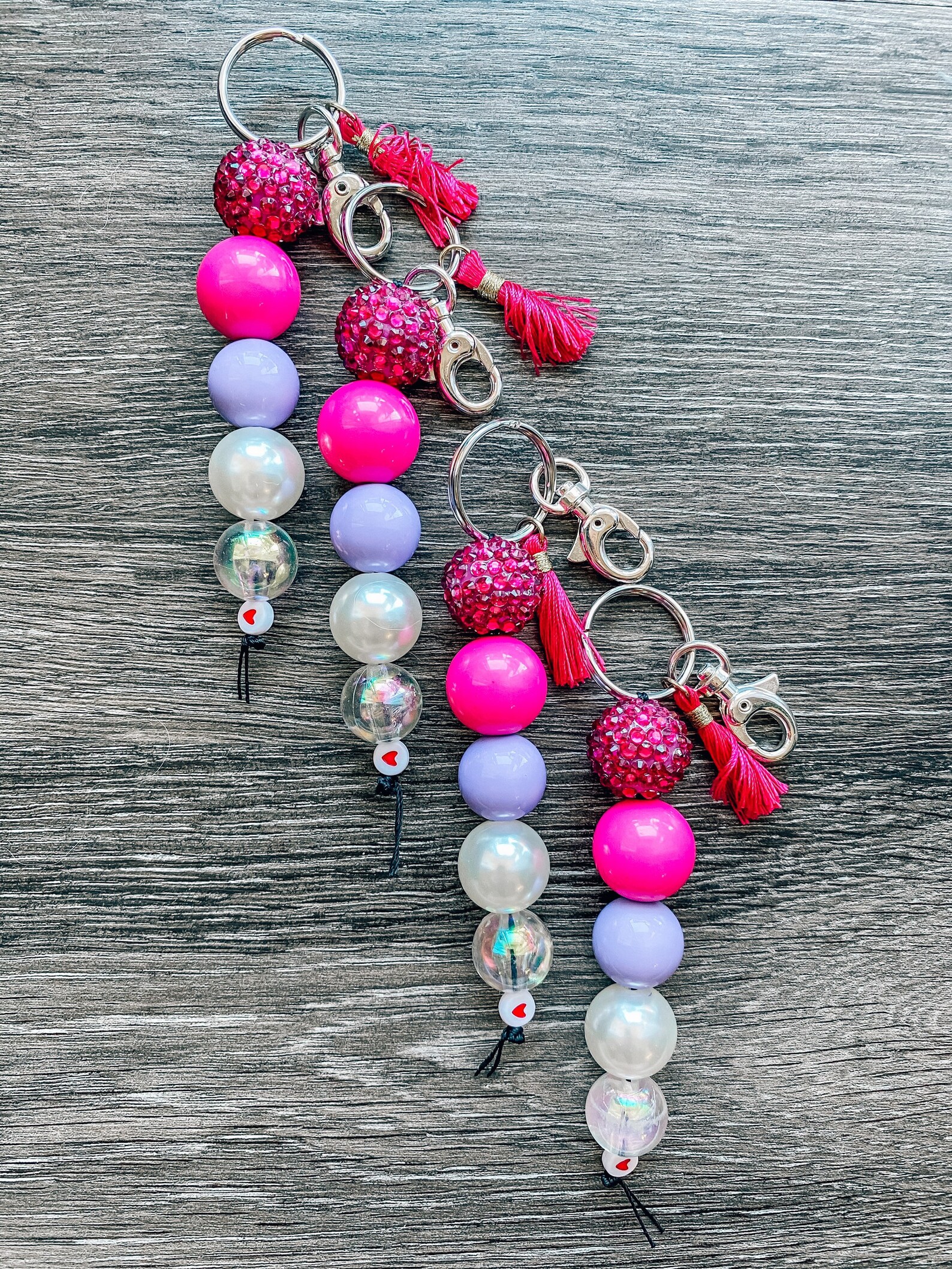 Pink and Purple Stud Keychain | Etsy