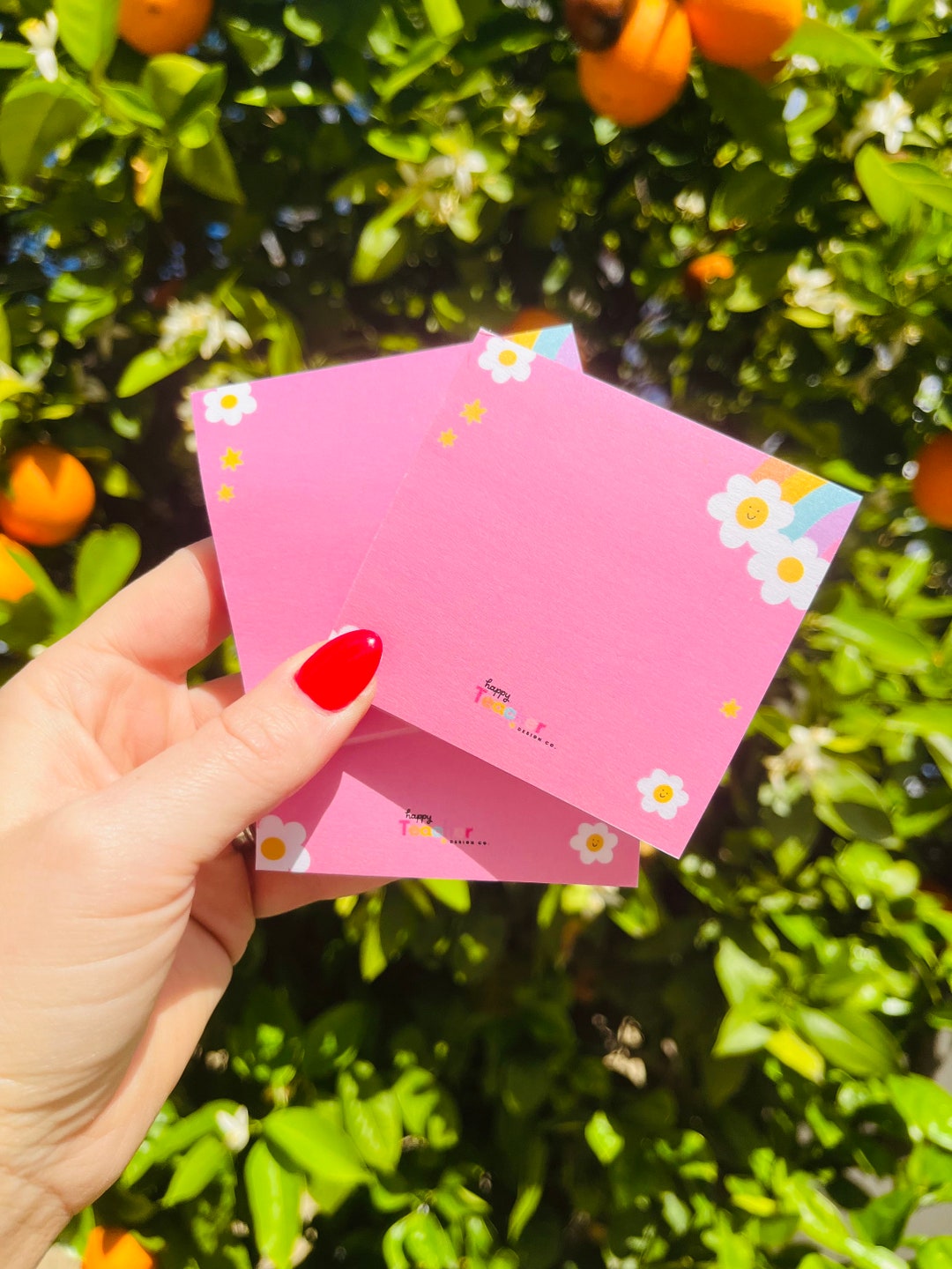 Rainbow Flower Sticky Notes - Etsy