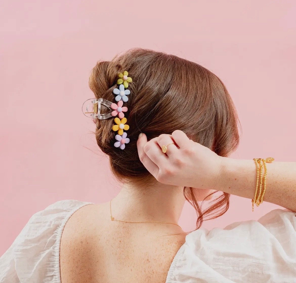 Multi Color Large Flower Claw Clip - Etsy