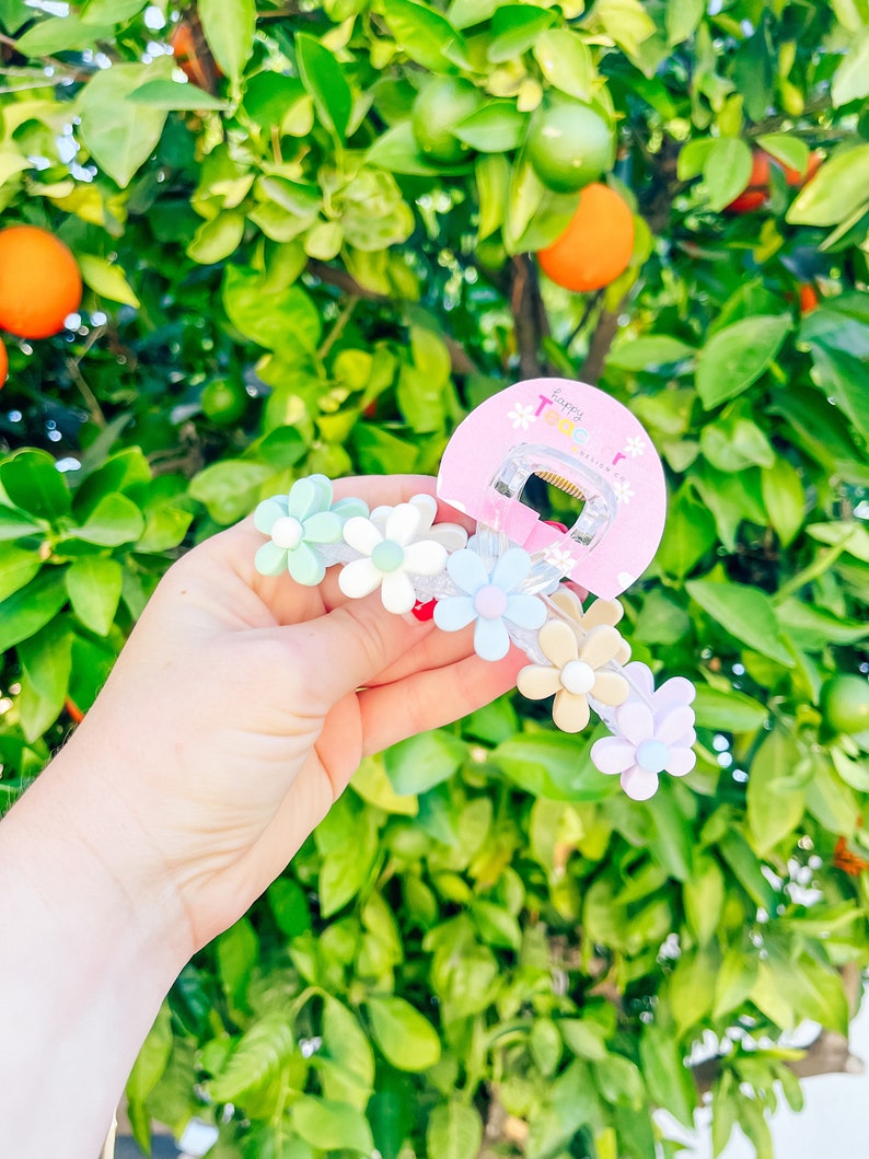 Multi Color Large Flower Claw Clip - Etsy