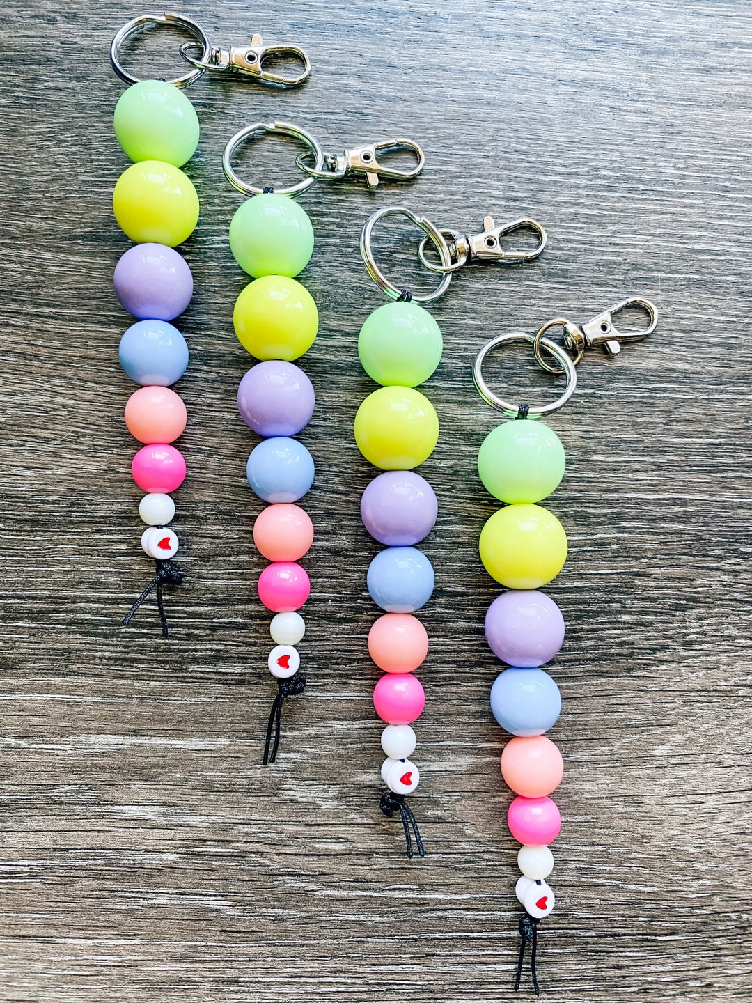 Neon Heart Keychain - Etsy