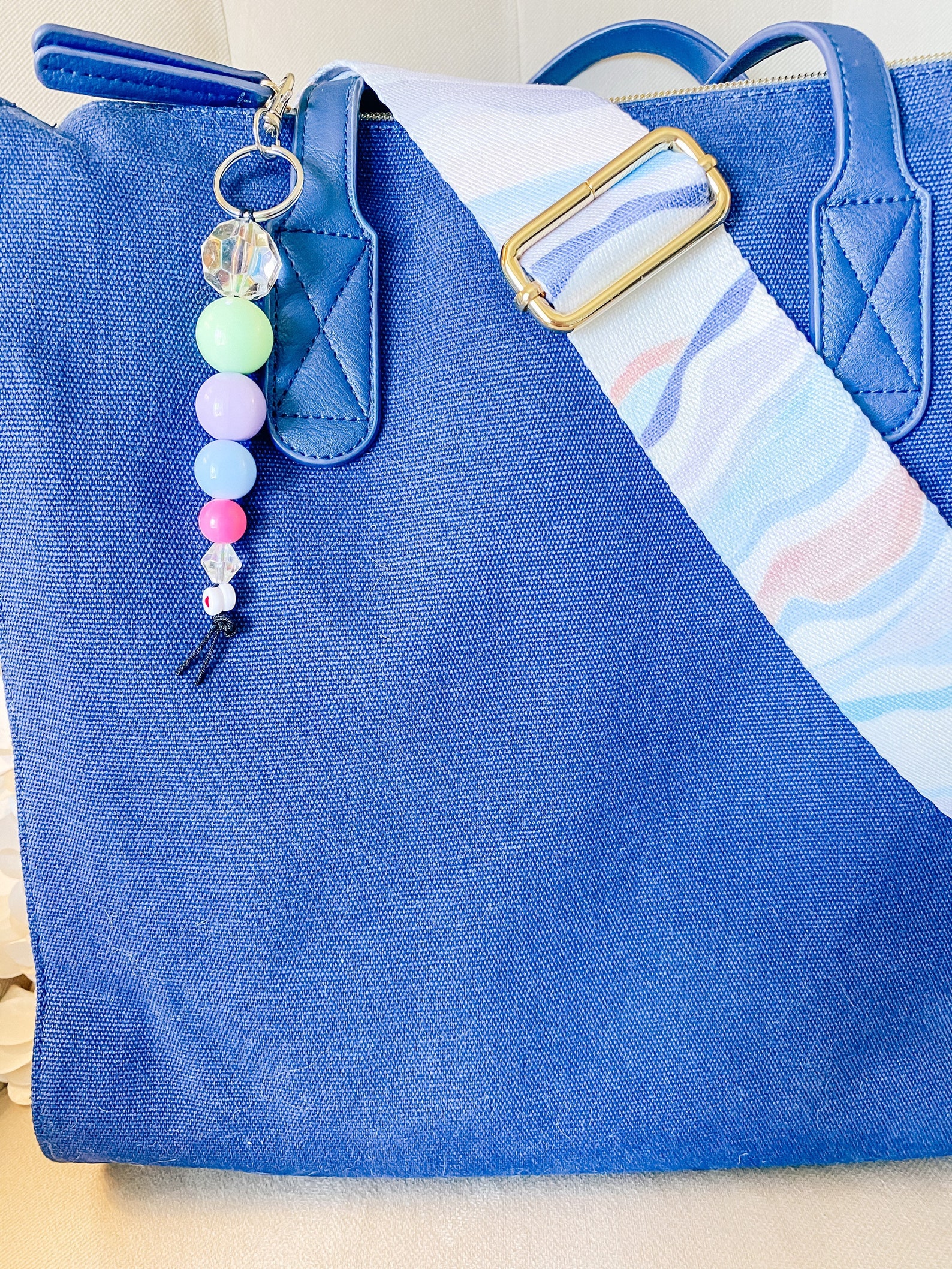 Neon Crystal Bead Keychain - Etsy