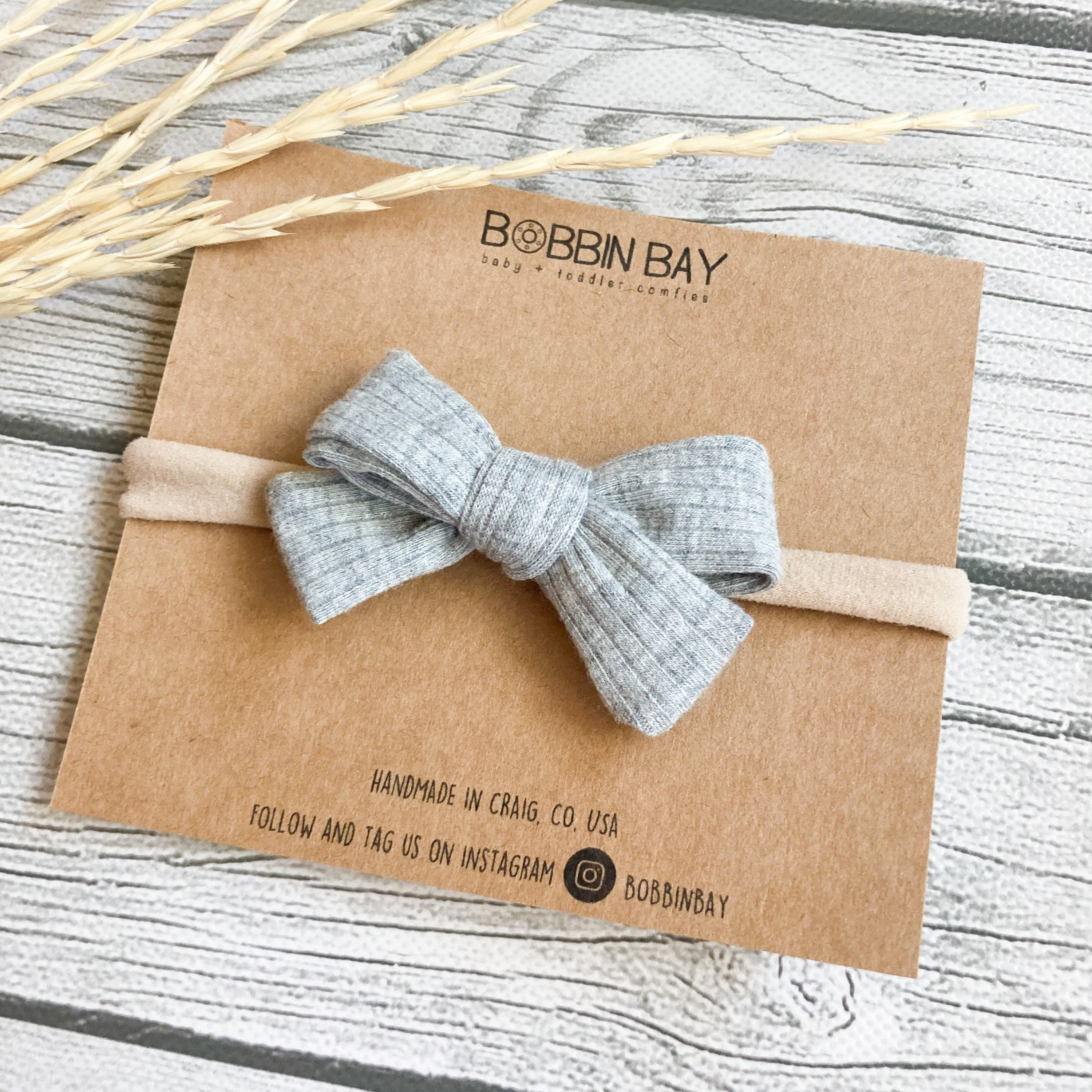 Teeny Ribbed Bow | 2.5”| Peach Olive Oatmeal White Grey | Nylon ...