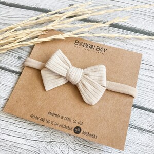 Teeny Ribbed Bows Set Pick 3 Nylon Headband or Clip Spring Bows Baby ...