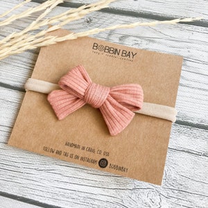Teeny Ribbed Bows Set Pick 3 Nylon Headband or Clip Spring Bows Baby ...