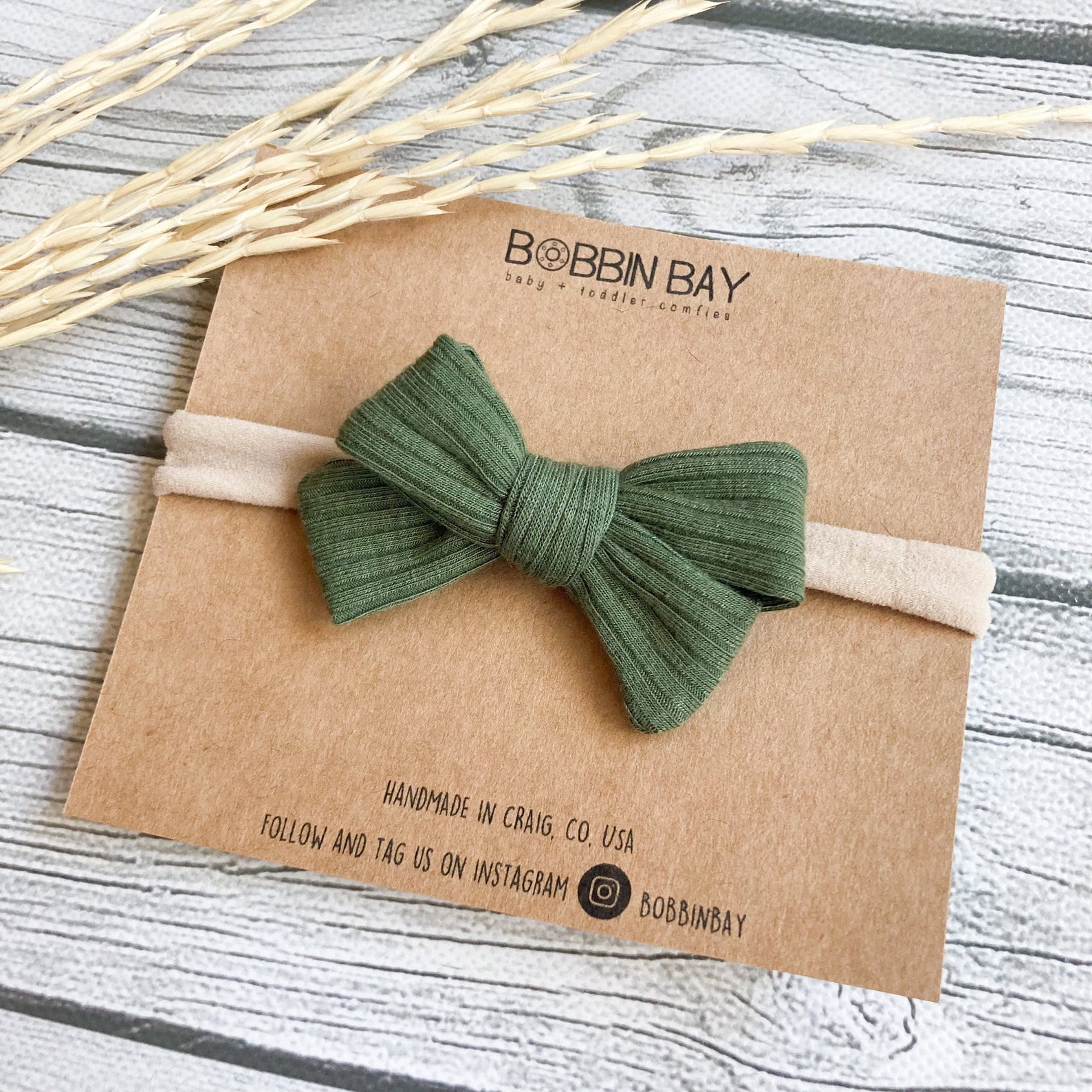 Teeny Ribbed Bow | 2.5”| Peach Olive Oatmeal White Grey | Nylon ...