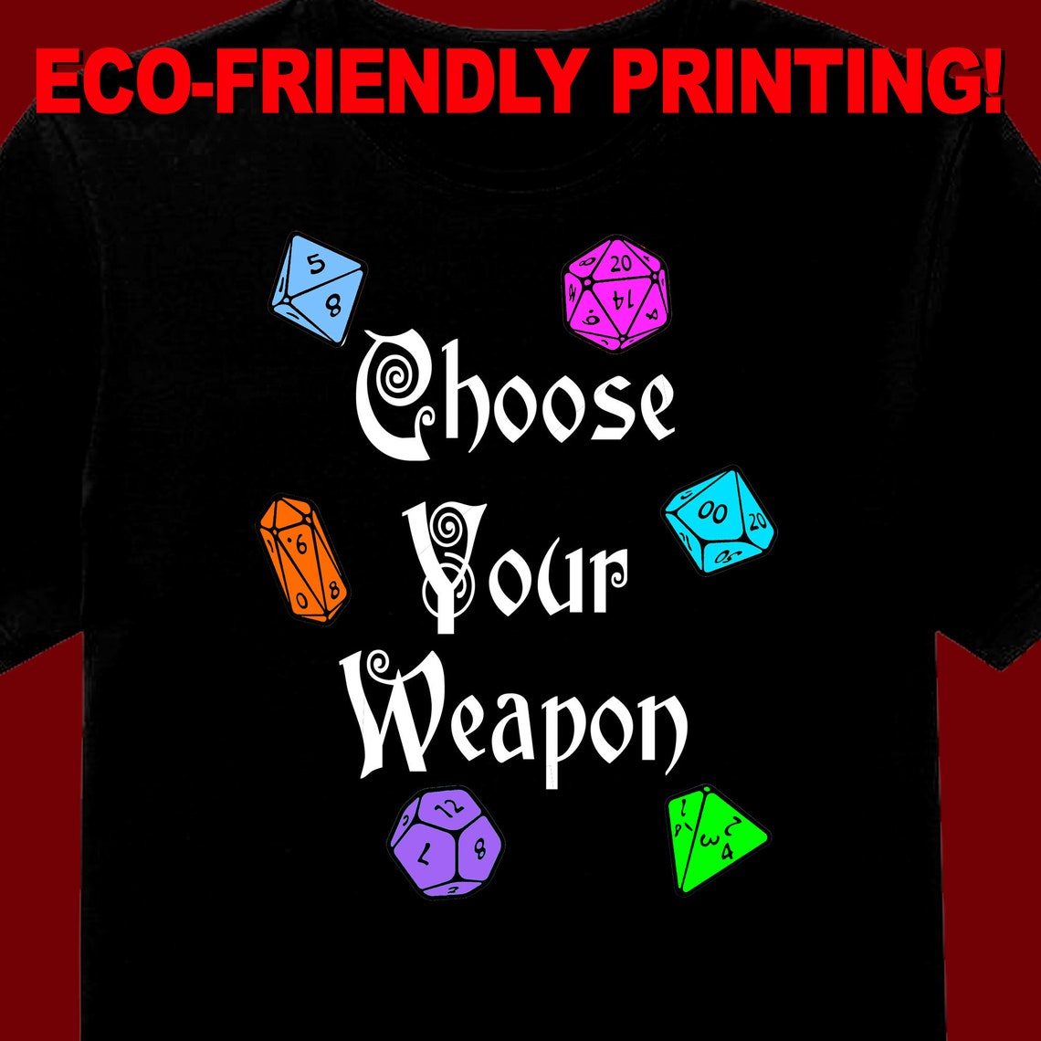 Choose Your Weapon T Shirt Dice Tee Gamer Tee Dice 1 - Etsy