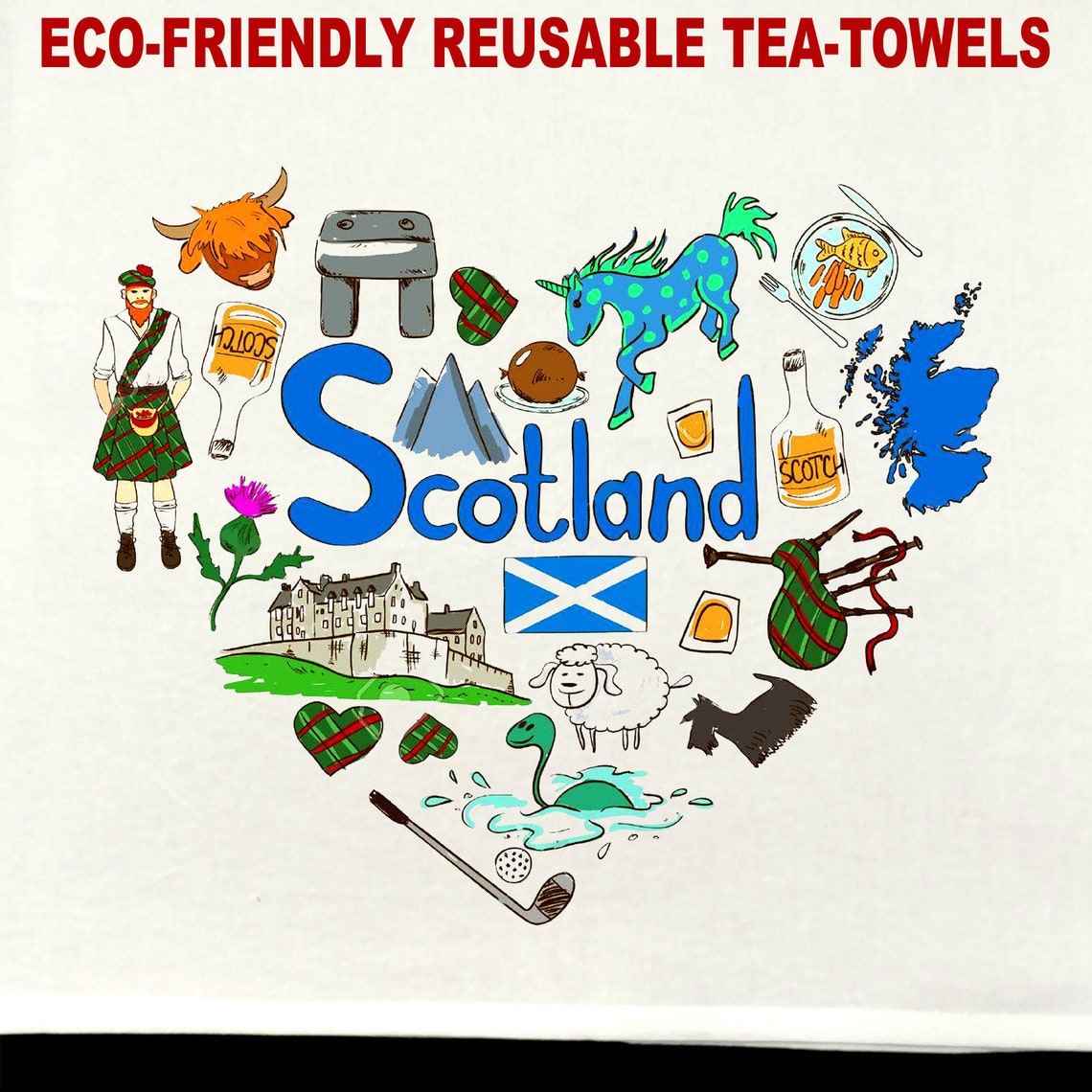 Scotland Tea Towel / Tea Towel / Dish Towel / Hand Towel / | Etsy
