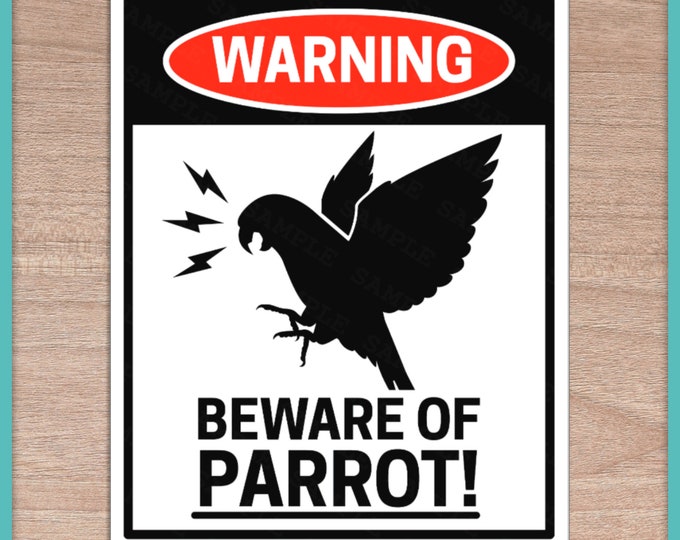 Beware of Parrot Posterboard Sign - Etsy