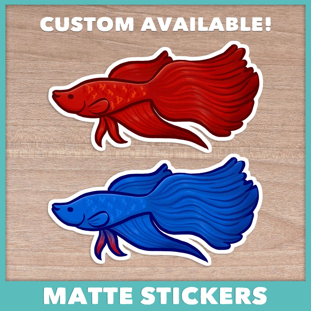 Betta Fish Stickers (custom Available!) - Etsy
