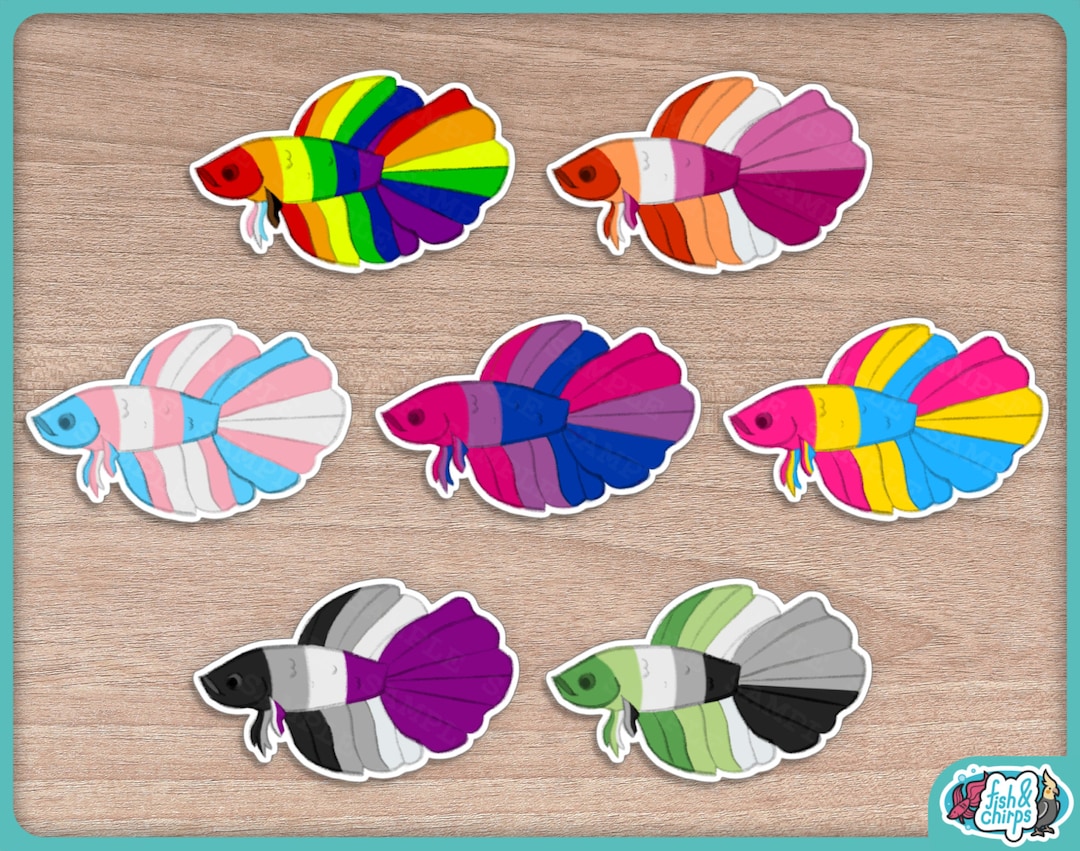 Pride Betta Fish Stickers - Etsy