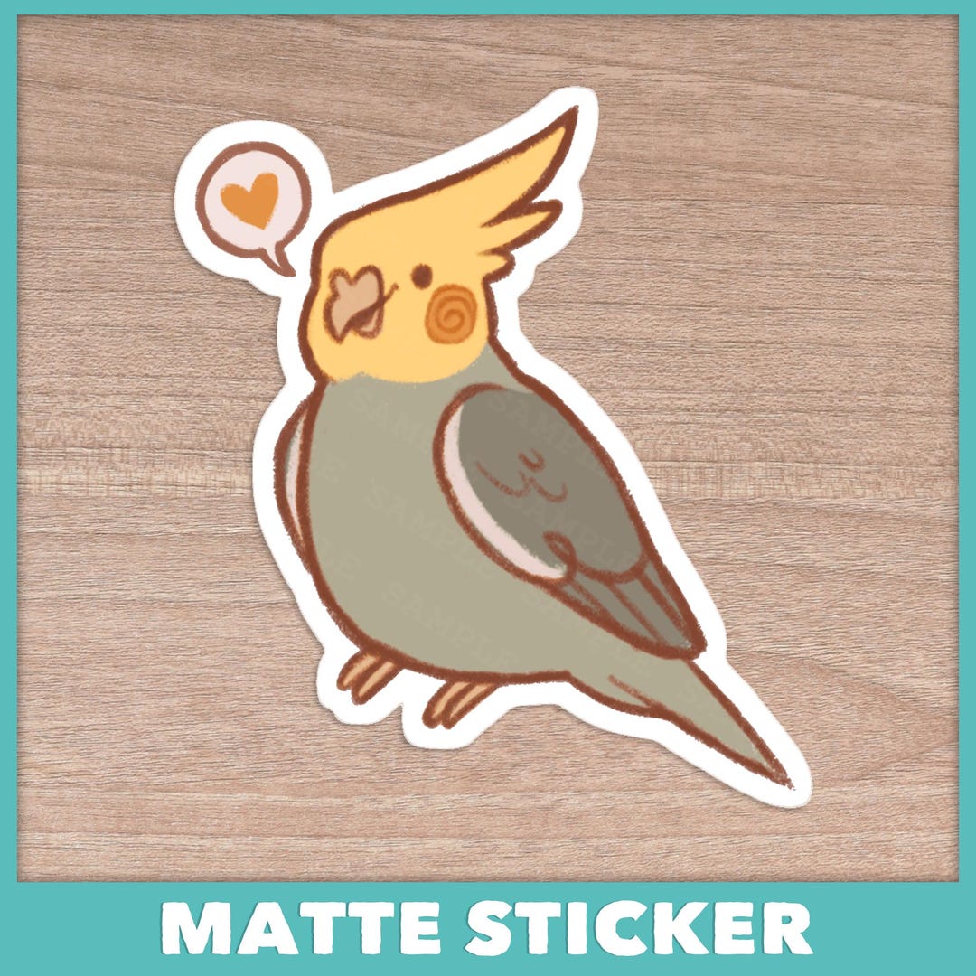 Cockatiel Heart Sticker - Etsy