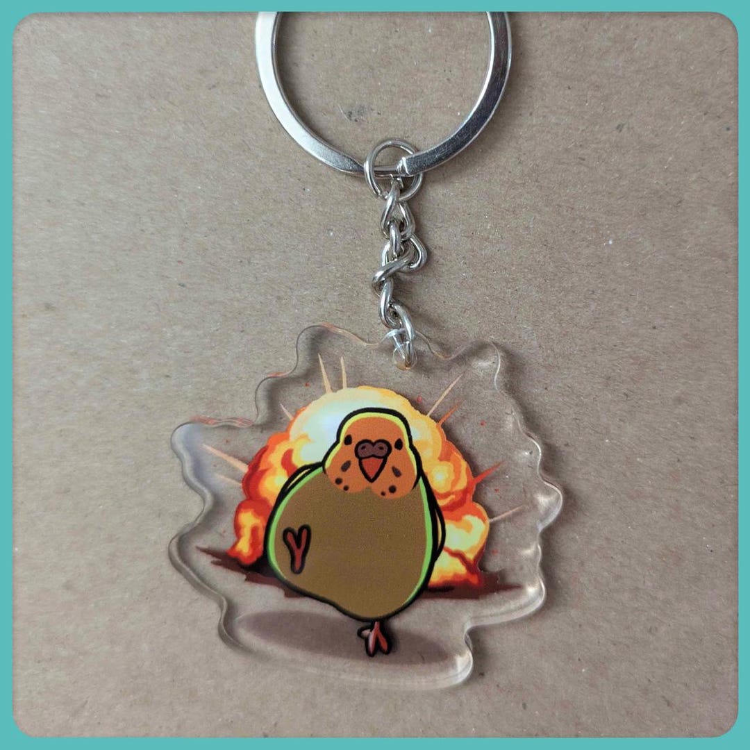 Explosion Budgie Acrylic Charm Keychain - Etsy