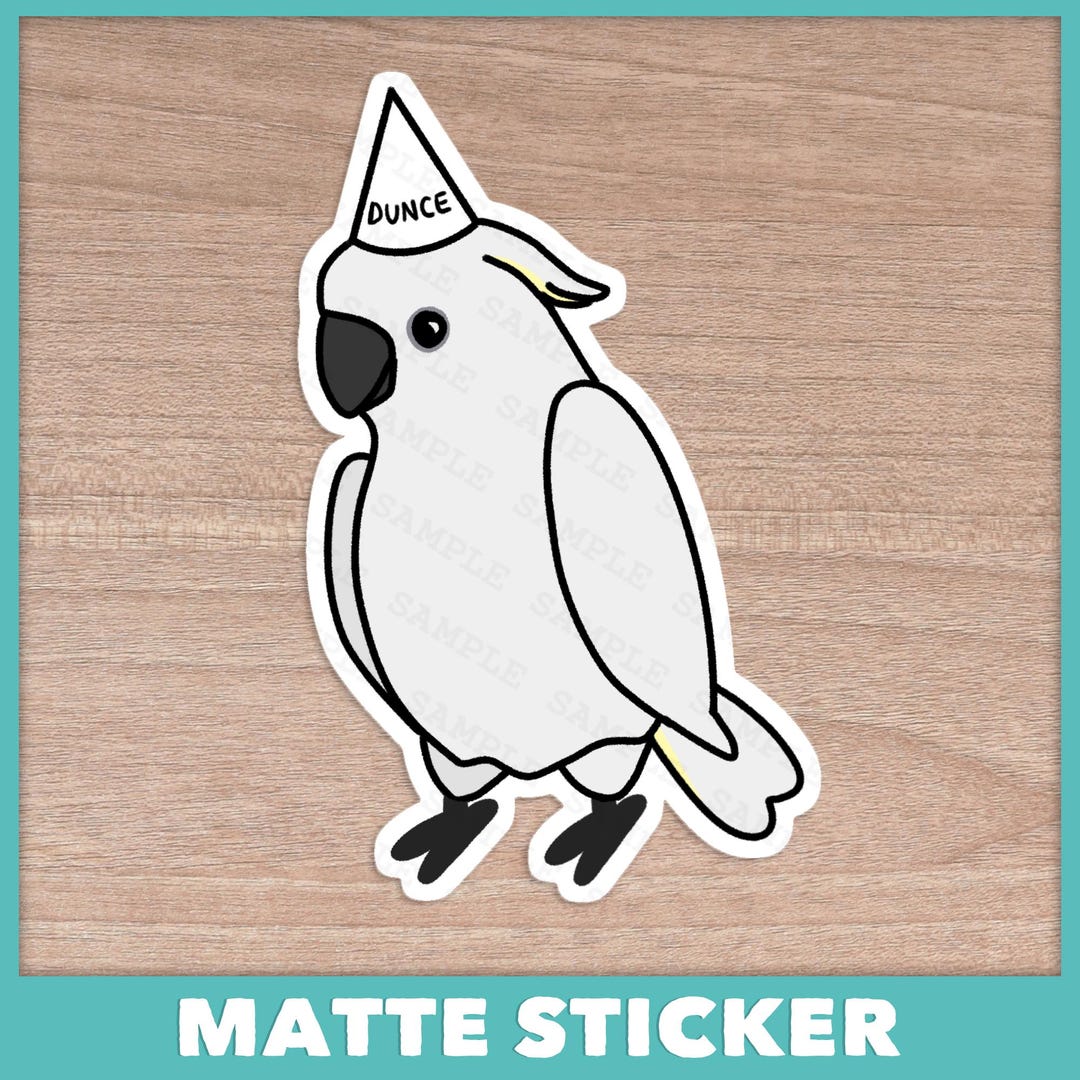 Cockatoo Dunce Sticker - Etsy