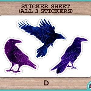 Galaxy Aesthetic Raven Stickers - Etsy
