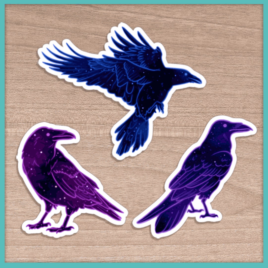 Galaxy Aesthetic Raven Stickers - Etsy