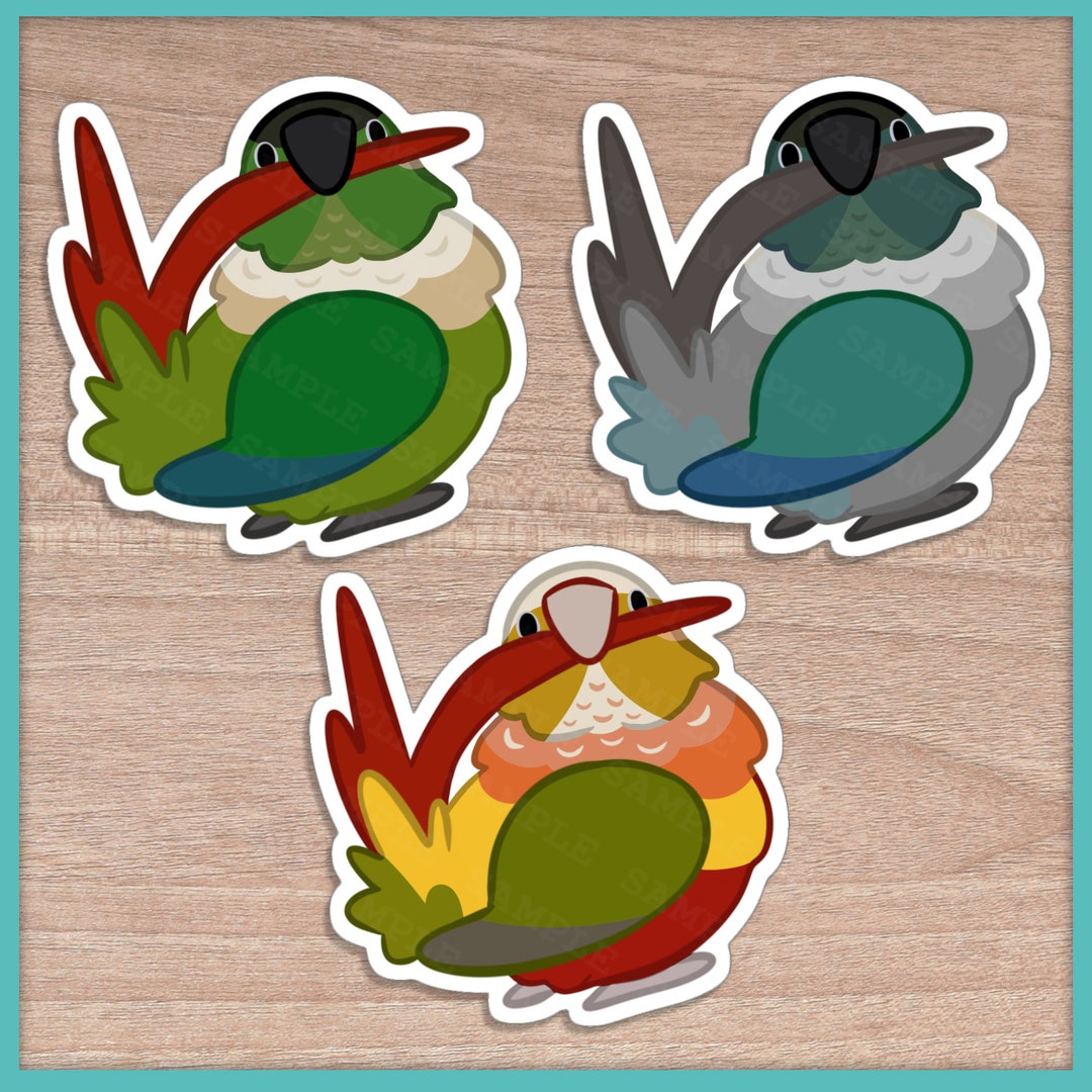 Conure (pyrhurra) Preeners Stickers - Etsy