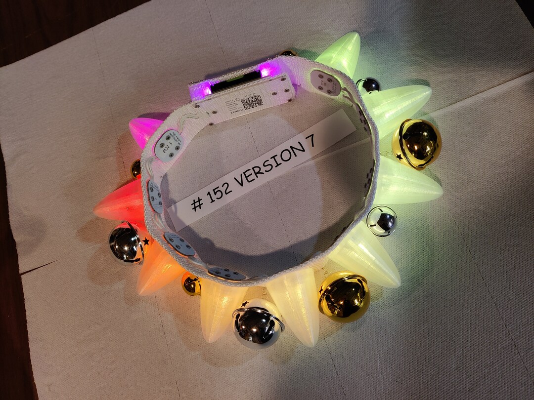 Version 7 RGB LED Fursuit Spike Collar, 3D Printed 9 Spikes Collar With ...