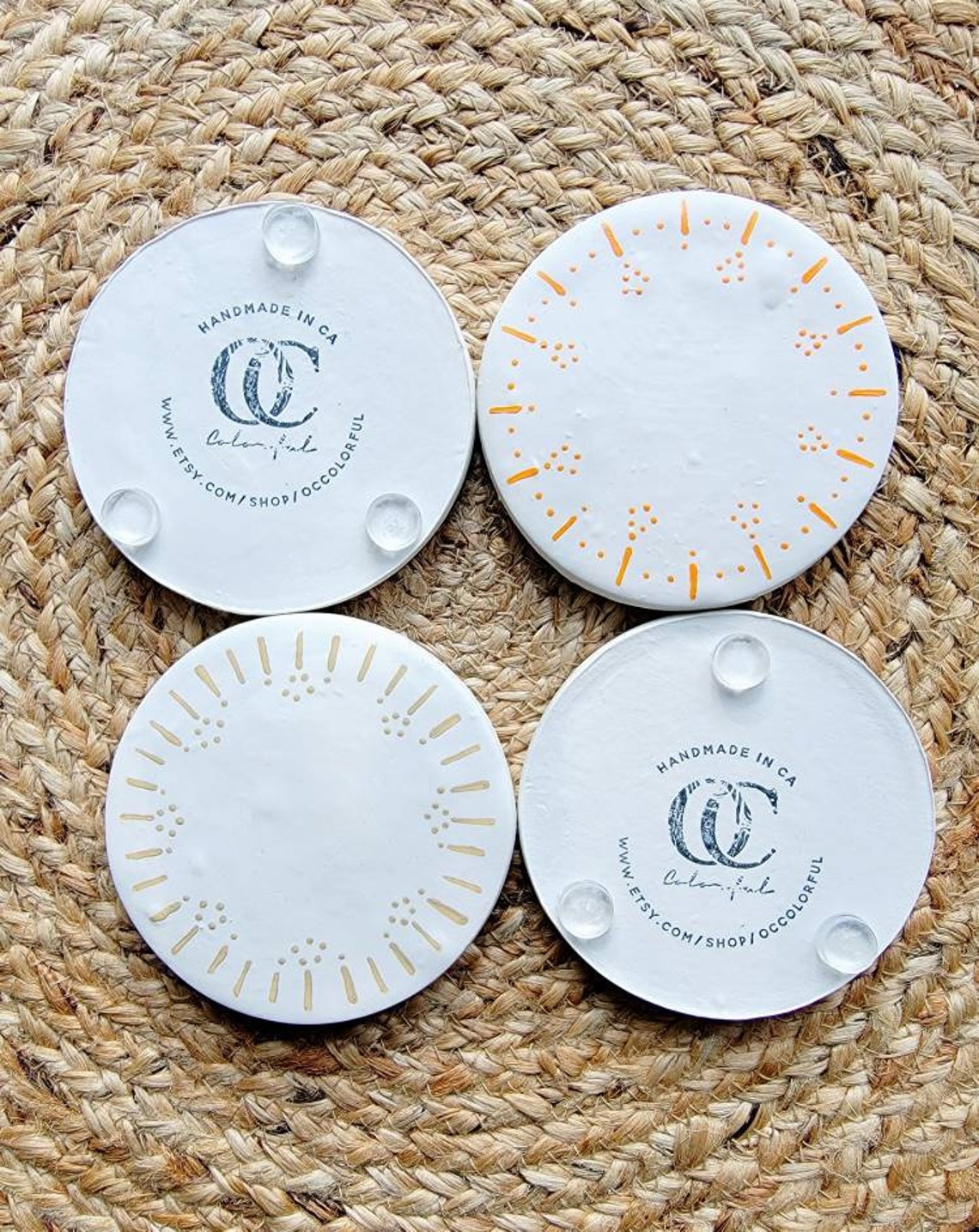 Coasters White Ceramic Coasters White Clay Ceramics Drinks - Etsy UK