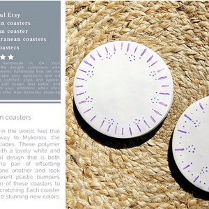 Coasters White Ceramic Coasters White Clay Ceramics Drinks Coffee ...