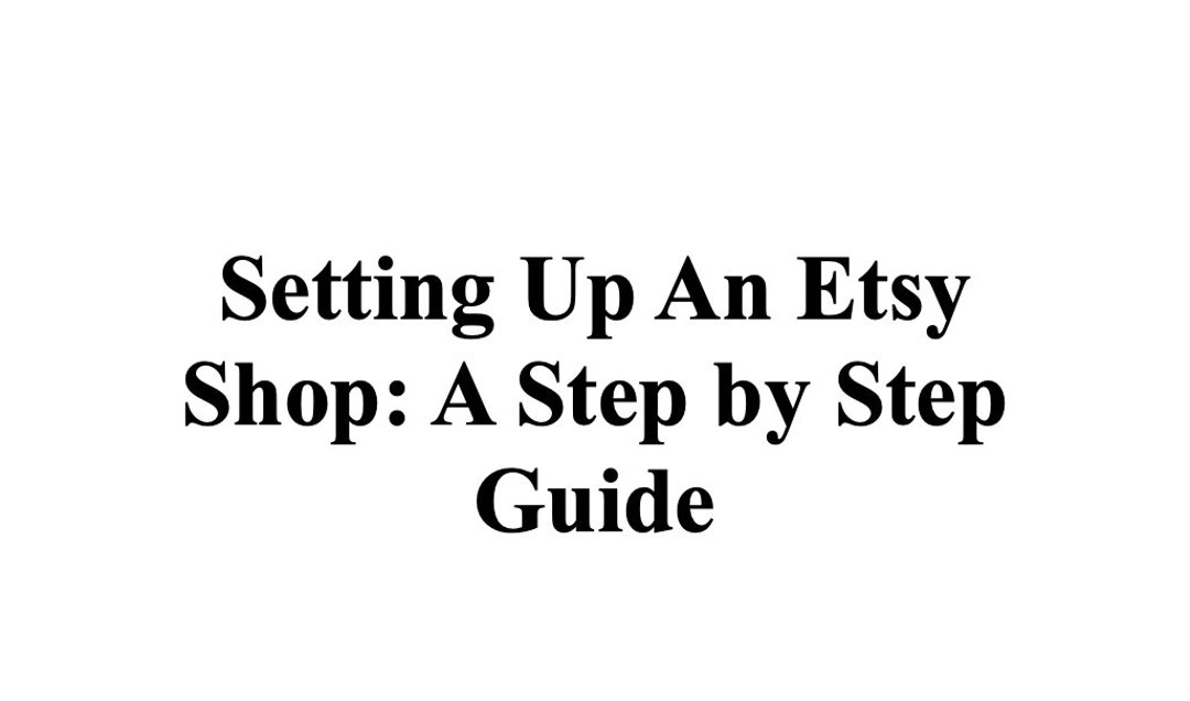 How to Set up an Etsy Shop US - Etsy