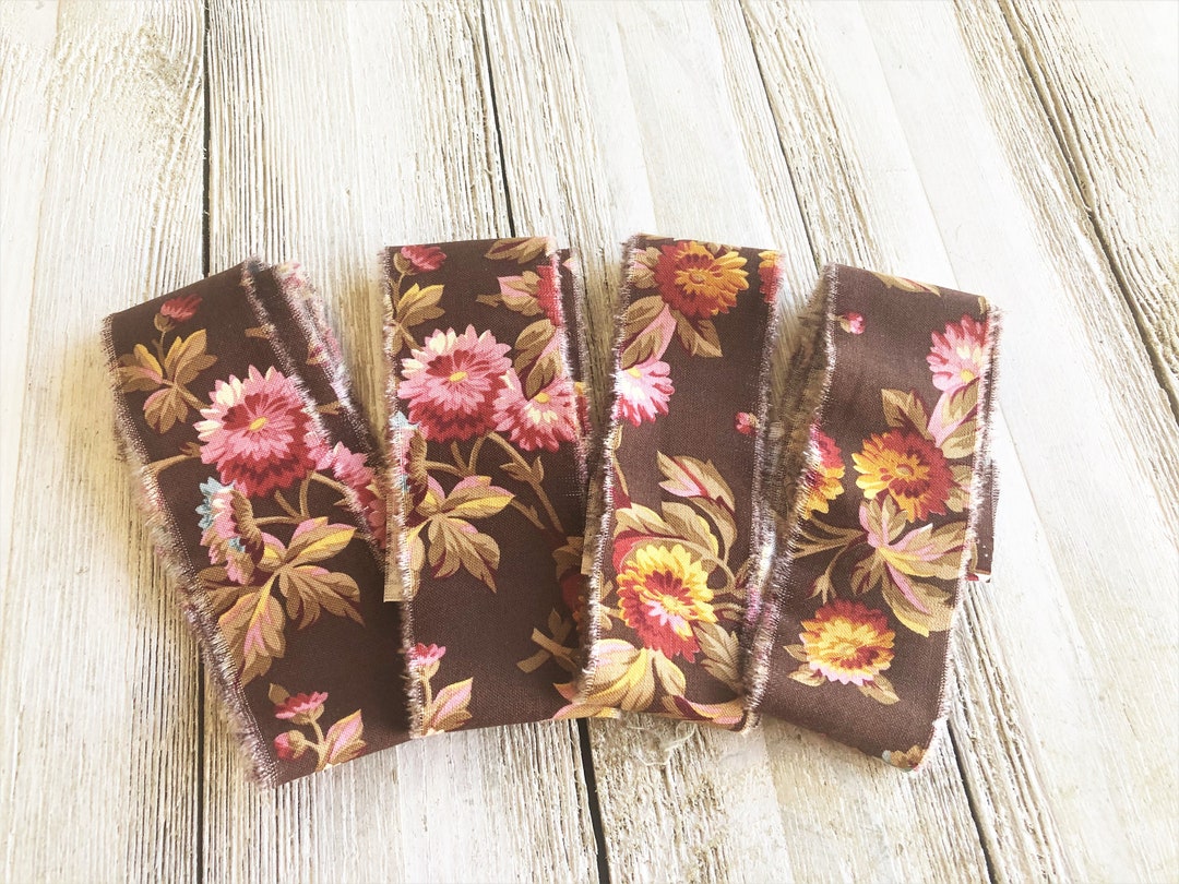VINTAGE Hand Torn FABRIC RIBBON, Shabby Chic Fabric Ribbon, Frayed Edge ...