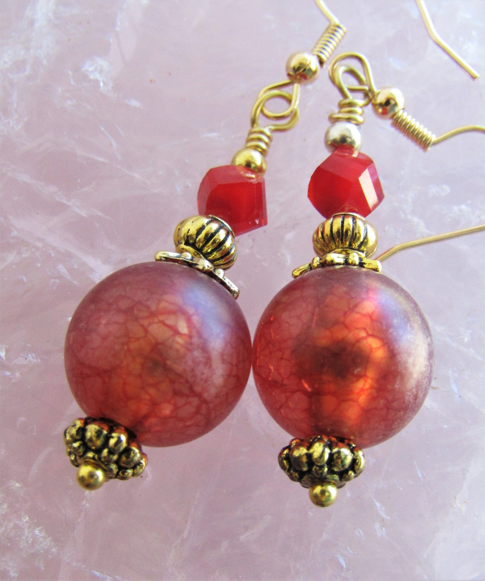 DIY EARRINGS KIT Acrylic Bead Earrings Kit Red Acrylic & - Etsy