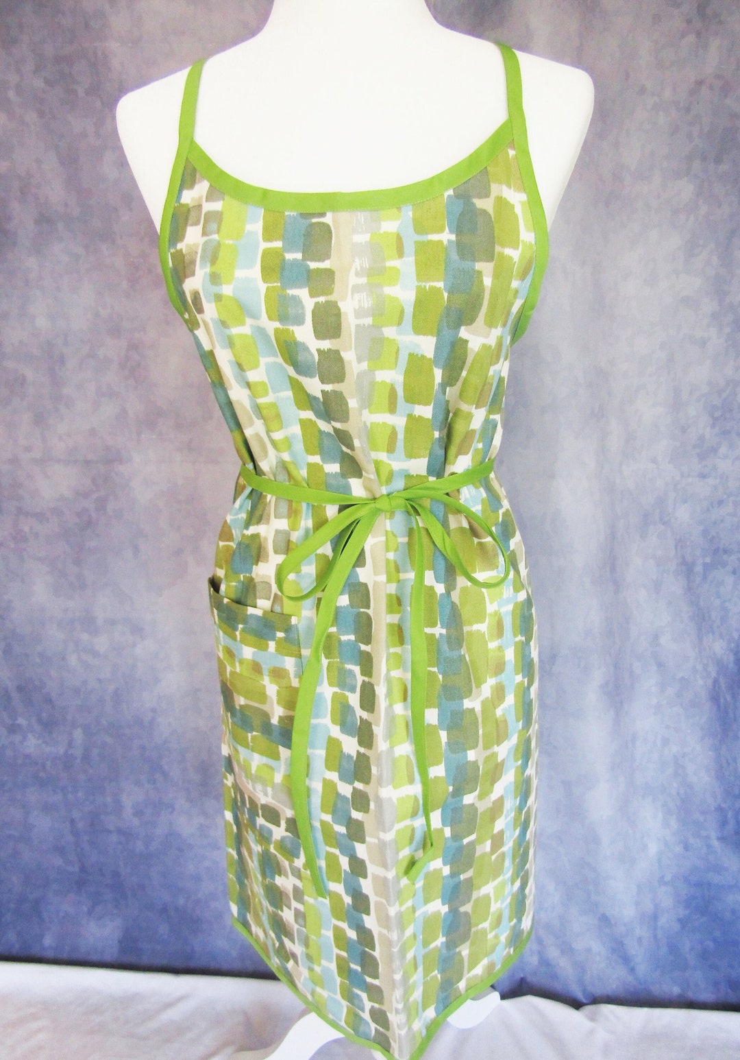 Paint Stroke Print Cotton Kitchen Apron: Chef-style With Pocket - Etsy