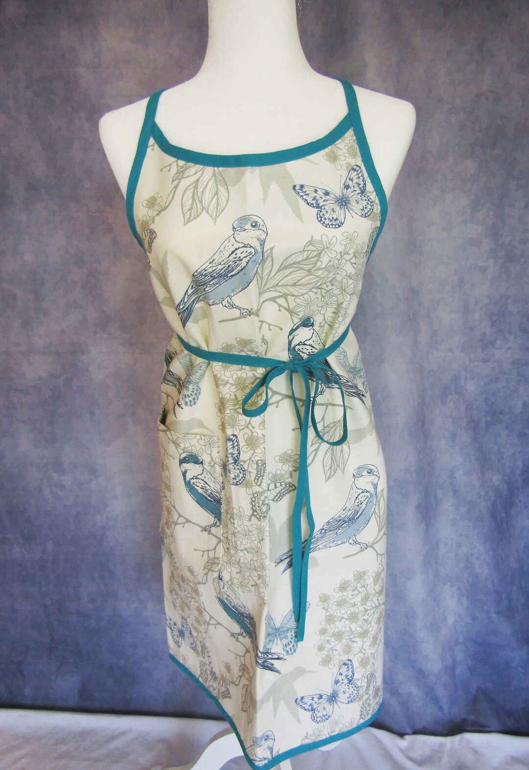 Vintage Bird Print Kitchen Apron: Chef-style Cotton Canvas - Etsy