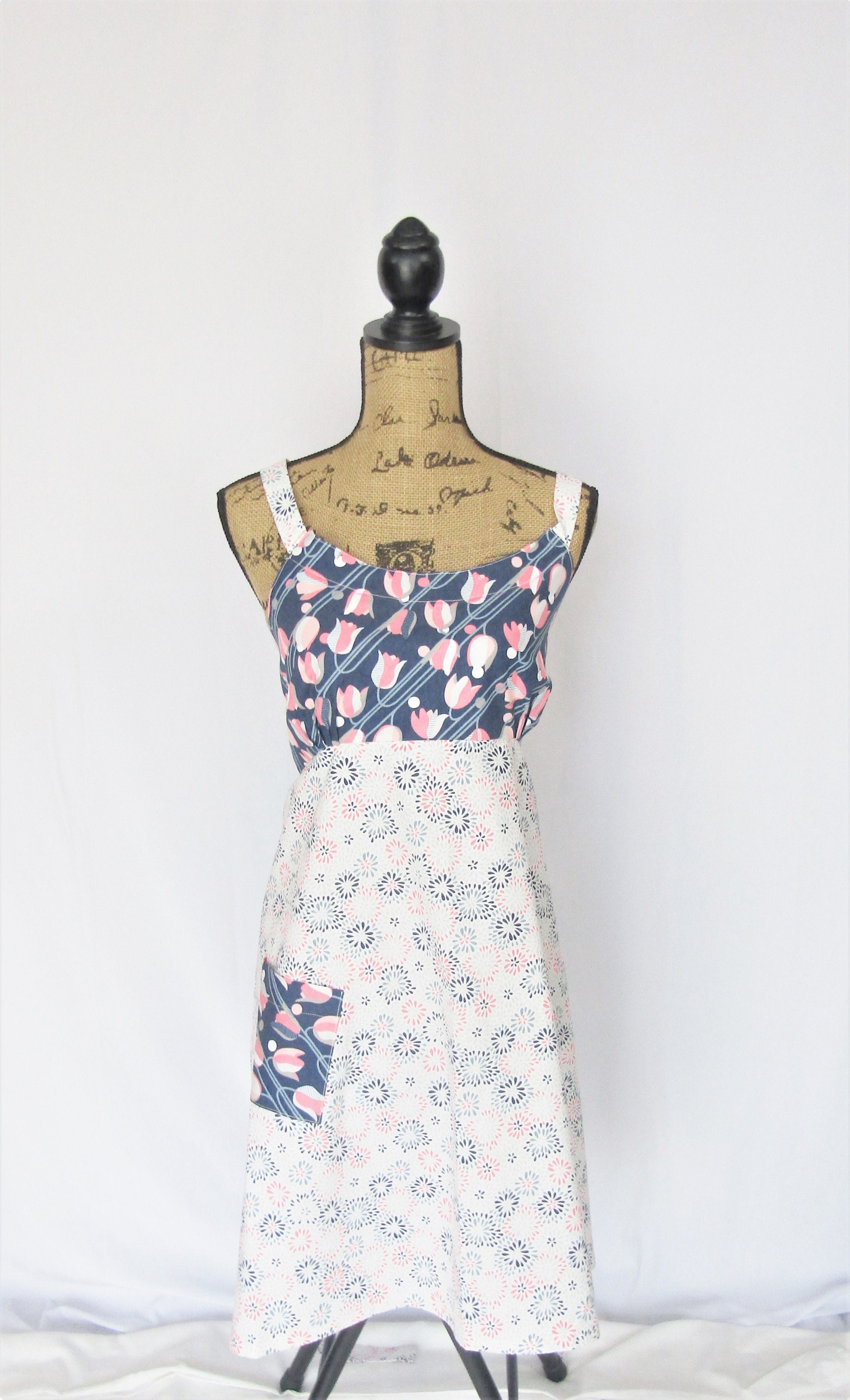 Full Kitchen Apron Shabby Chic Apron BOHO Print Apron With - Etsy