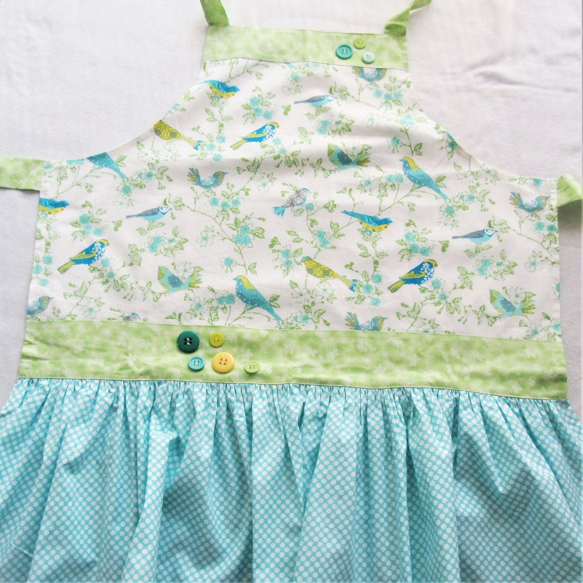 FULL KITCHEN APRON Shabby Chic Apron Vintage Style Ruffled | Etsy