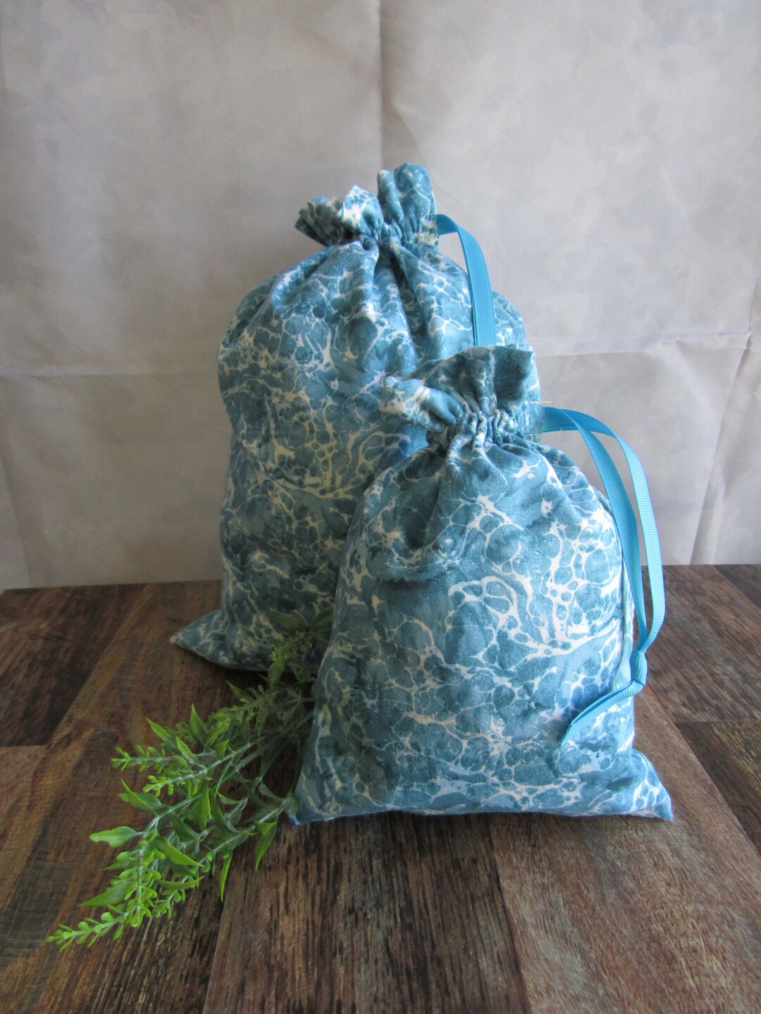 Marble Print Fabric Gift Bags: Reusable Cotton Flannel Drawstring Bag ...