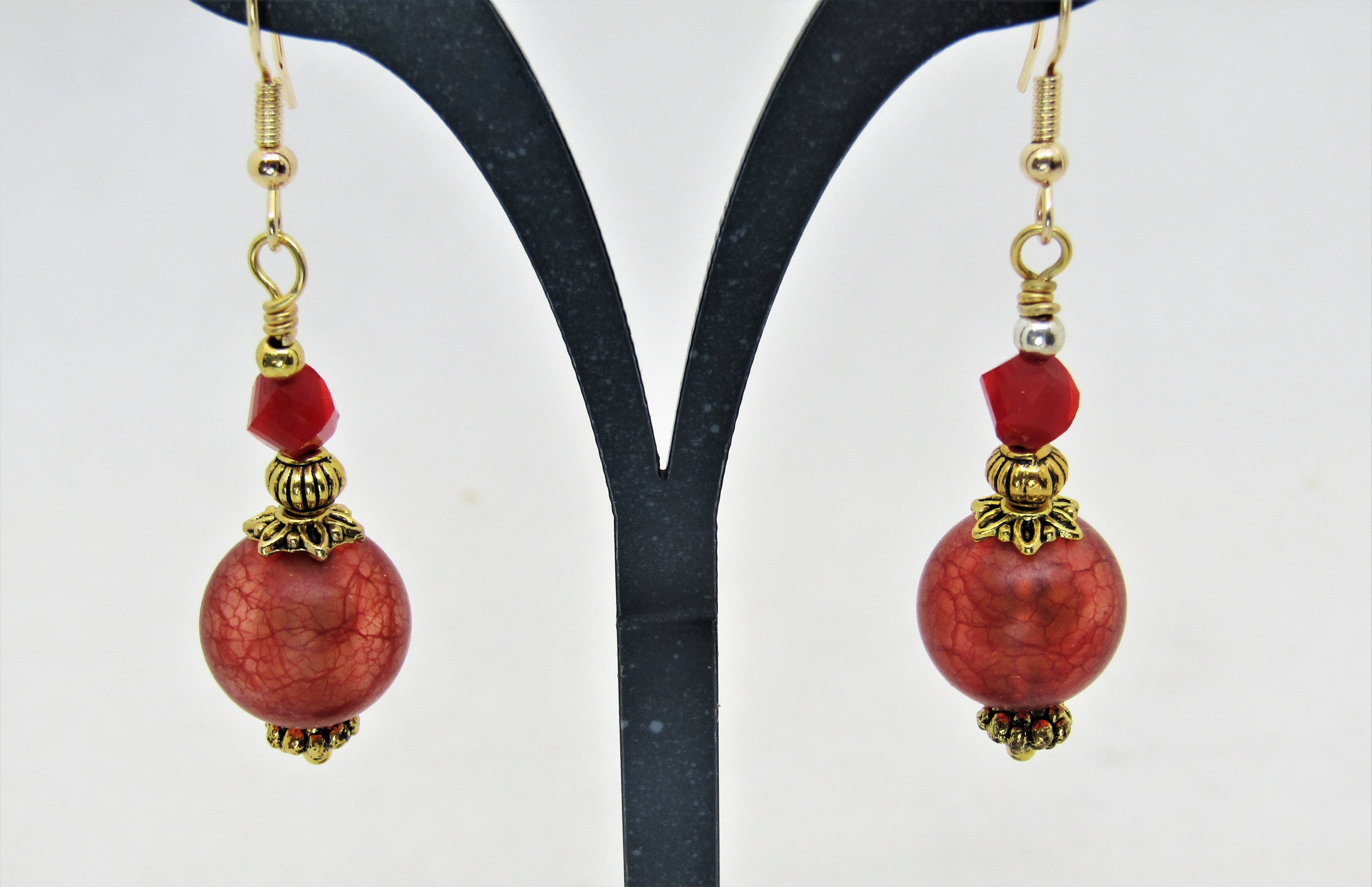 DIY EARRINGS KIT Acrylic Bead Earrings Kit Red Acrylic & - Etsy