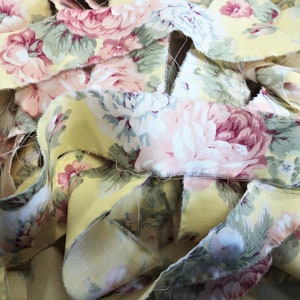 VINTAGE Hand Torn FABRIC RIBBON, Shabby Chic Fabric Ribbon, Frayed Edge ...