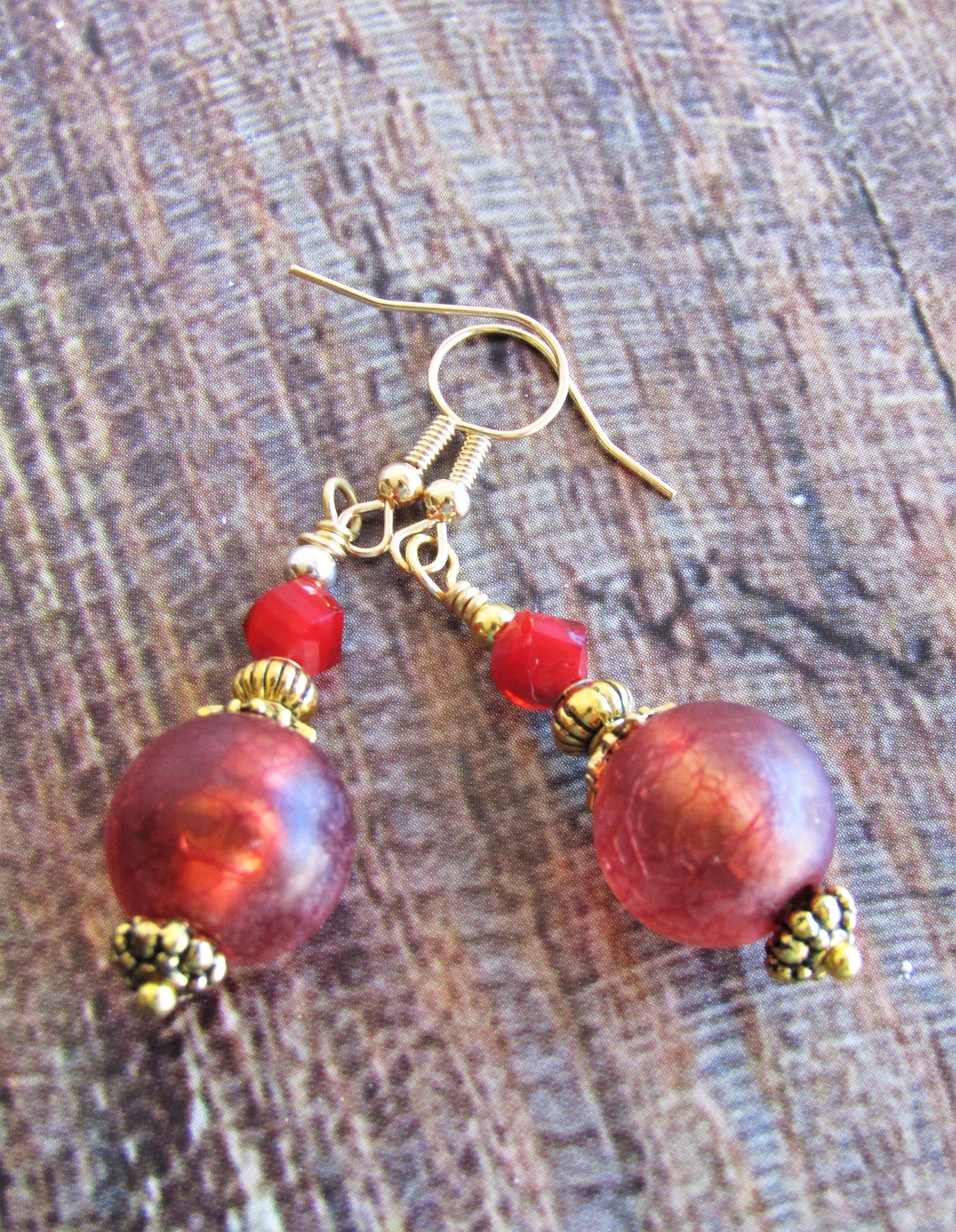 DIY EARRINGS KIT Acrylic Bead Earrings Kit Red Acrylic & - Etsy