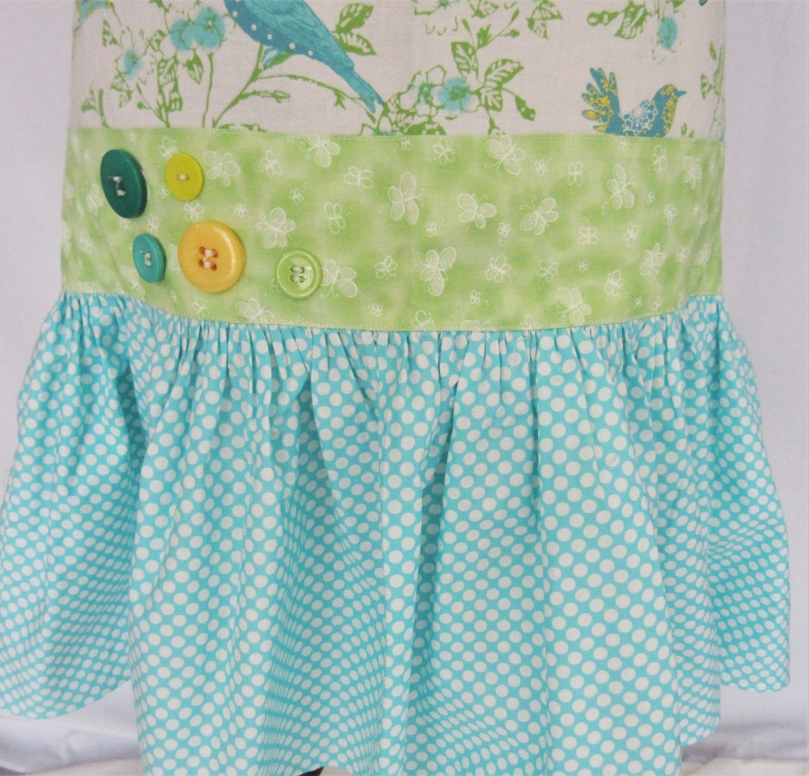 FULL KITCHEN APRON Shabby Chic Apron Vintage Style Ruffled | Etsy