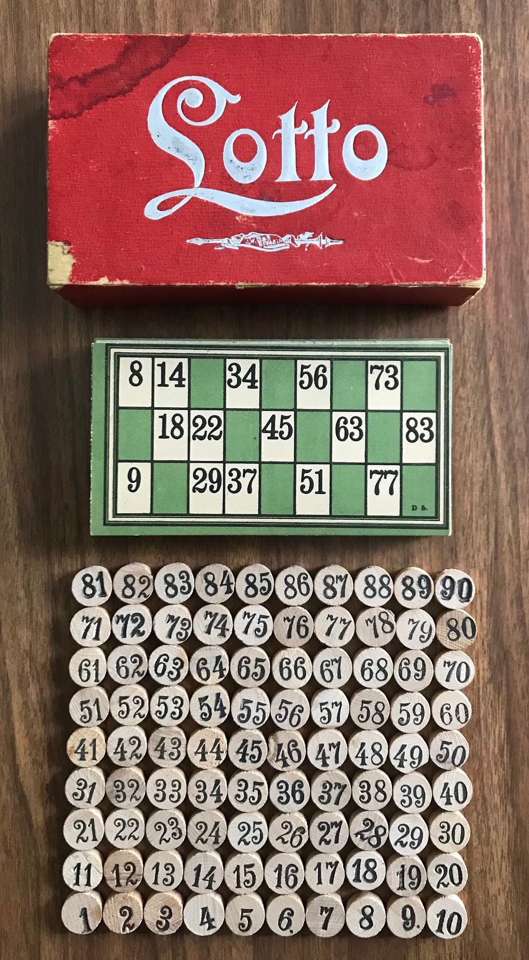 Antique Lotto Board Game in Original Box J.W. Spear & Sons London Old ...